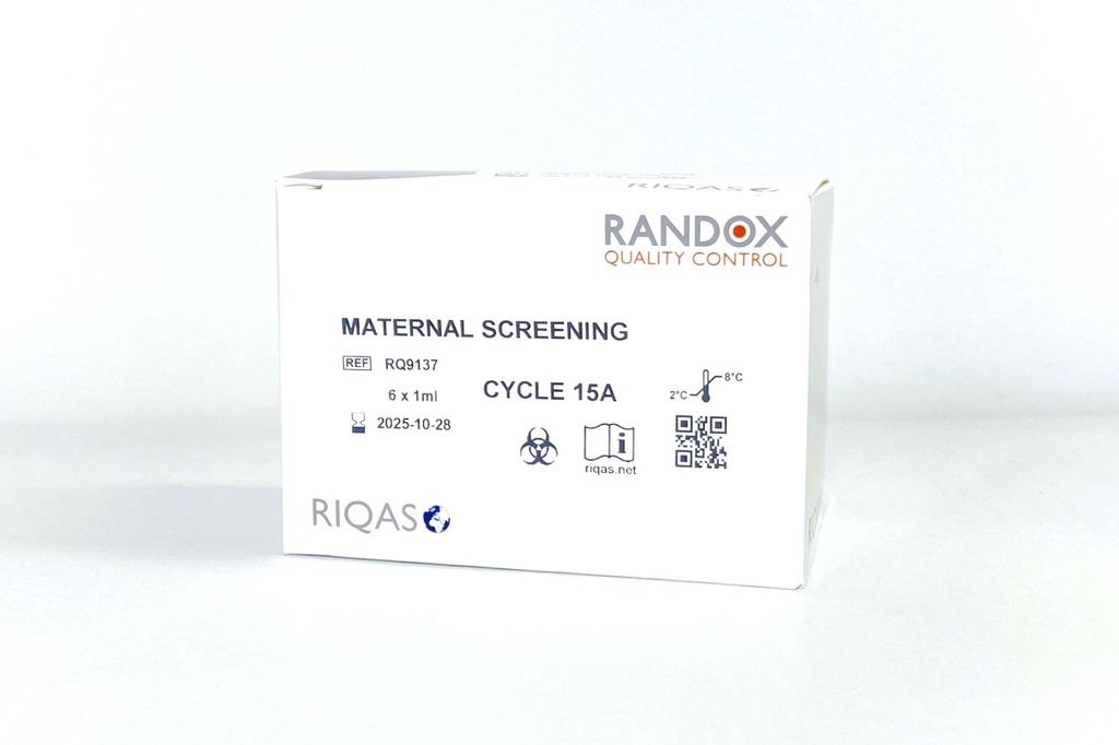 Control de Calidad Externo RIQAS Screening Maternal. 6 Mensurandos. Rep. 30. Randox (UK ...